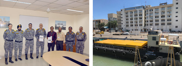 Delivery of first ACTCM Barge, LSAM 15 (Yard 125) at NAD (Karanja), Mumbai