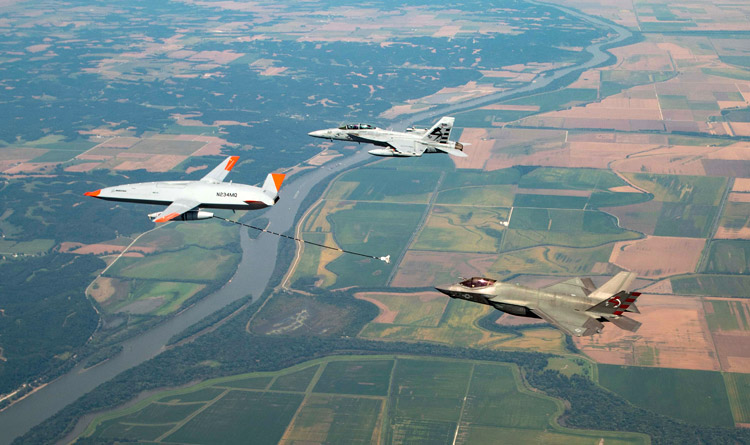 US Navy, Boeing Conduct First MQ–25 Refueling Mission with F–35C