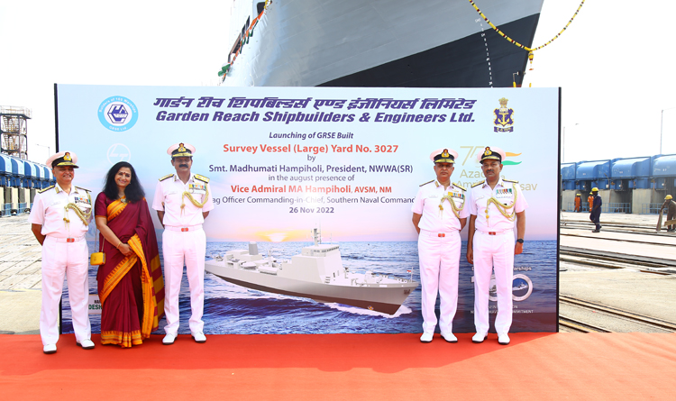 Launch of 'Ikshak' Third Ship of Survey Vessel (Large) Project on ...